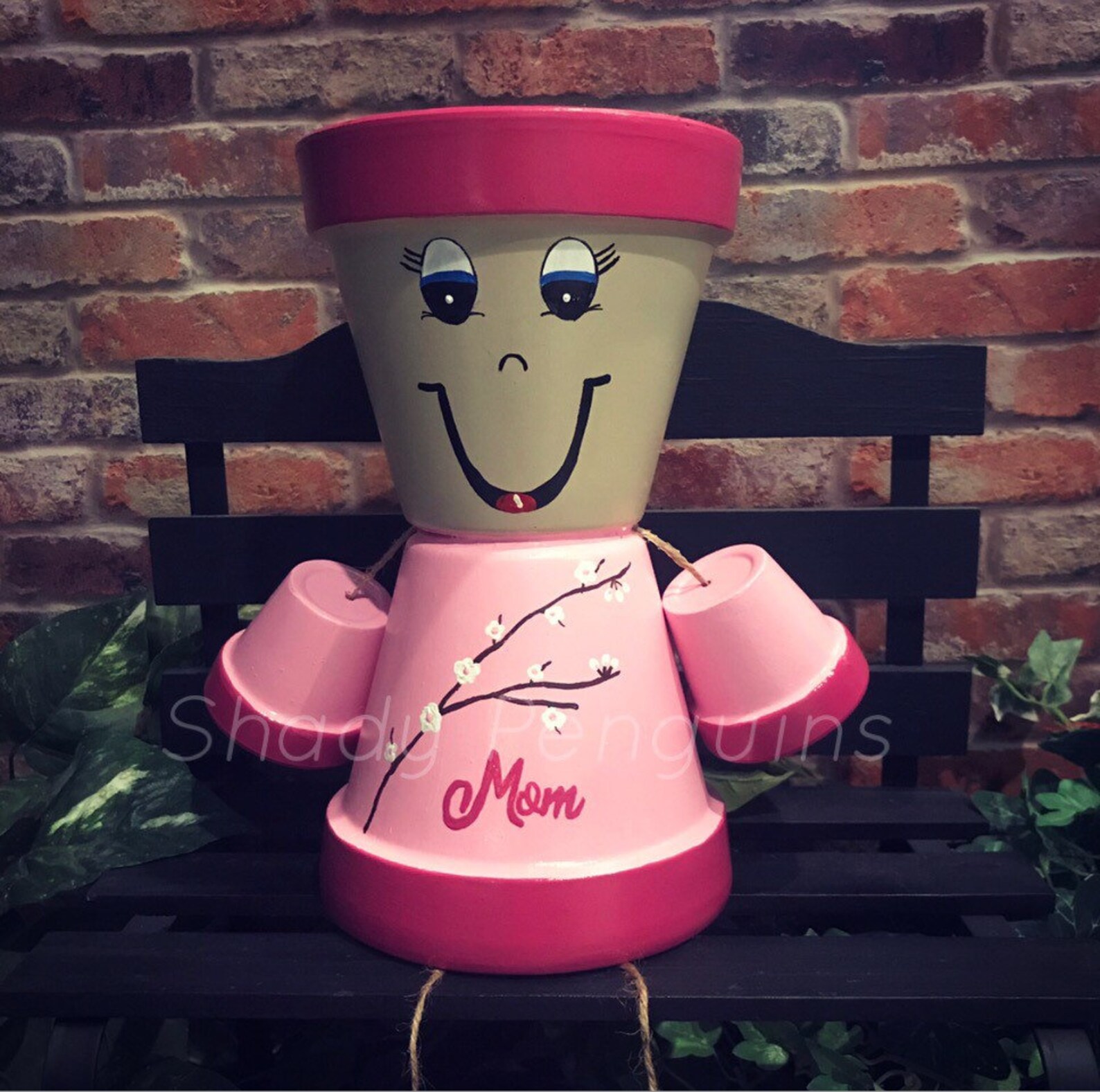 12 Mom Flower Pot Girl With Flowers /clay Pot People / | Etsy