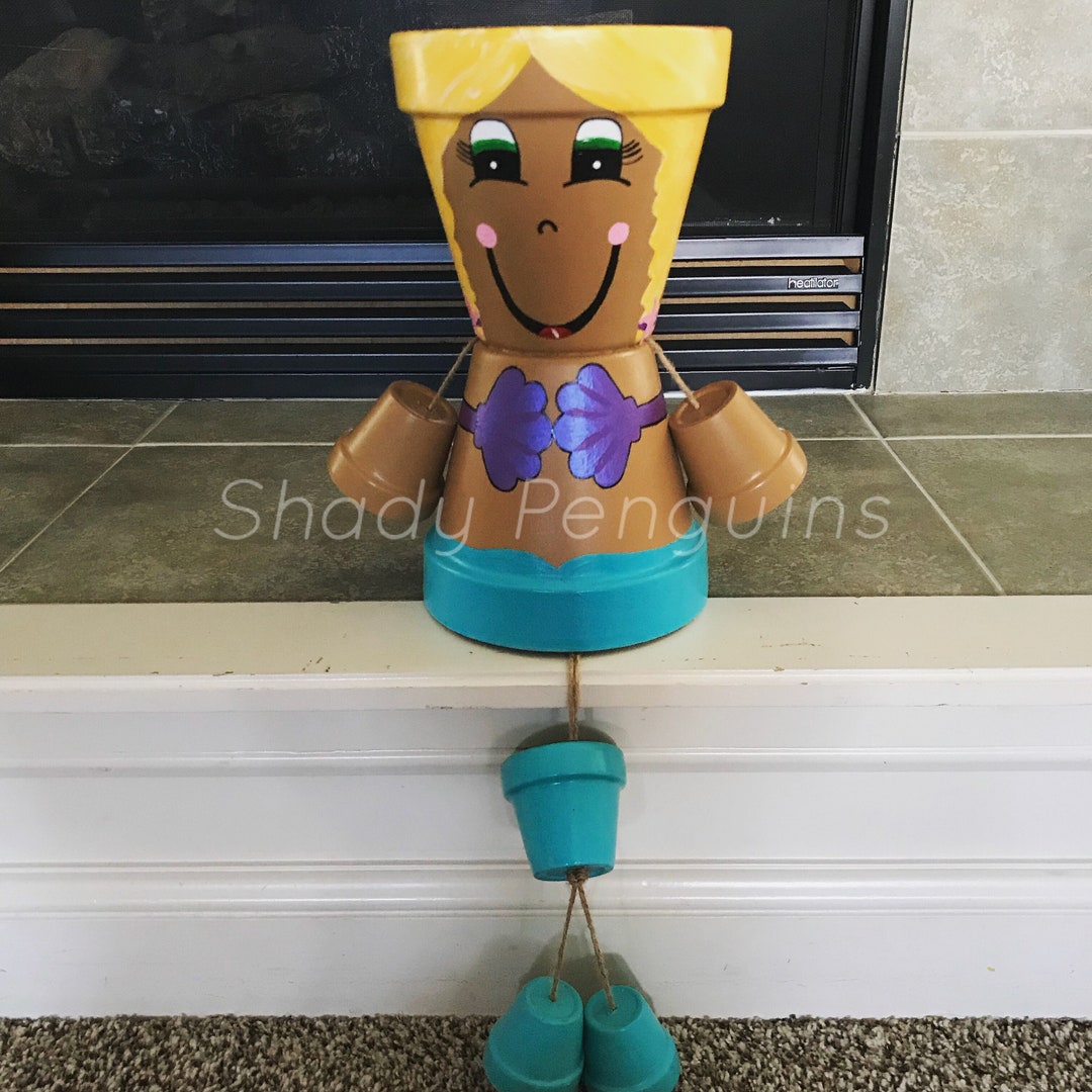 12 Mermaid Flower Pot Girl /garden Statue/ Outdoor Decor/ Indoor Decor ...