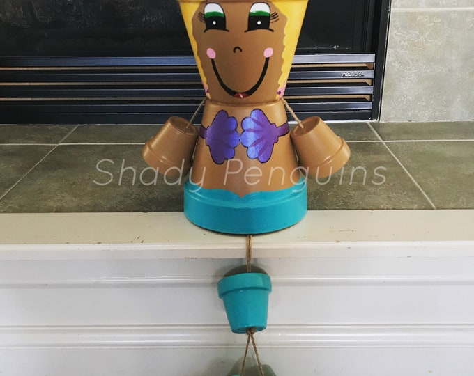 12" Mermaid Flower Pot Girl /garden Statue/ Outdoor Decor/ Indoor Decor ...