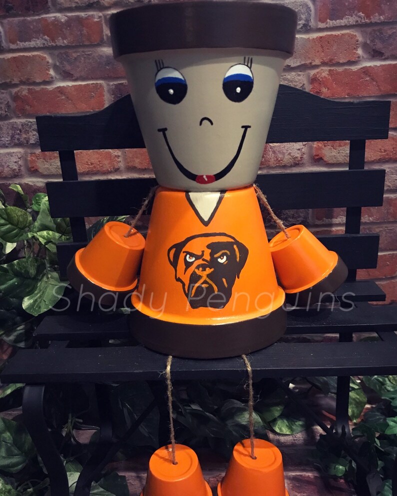 12 Cleveland Browns Flower Pot People / Football Decor/ | Etsy