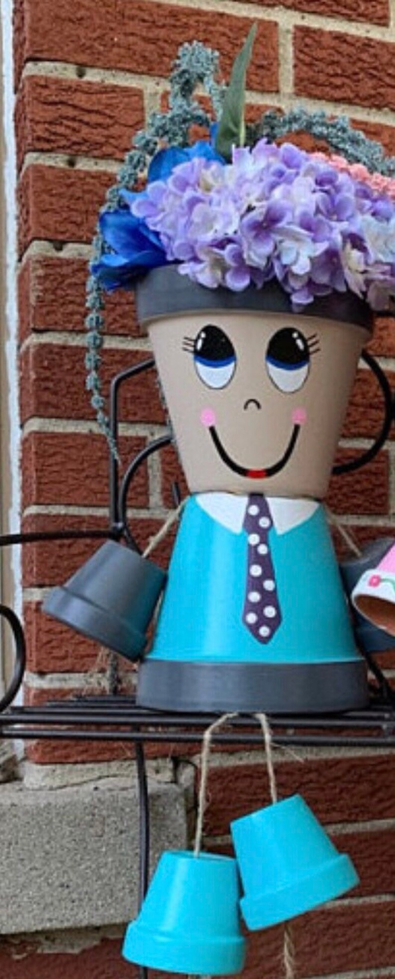 Flower Pot Boy-boy ONLY /clay Pot People/ Garden Statue/ - Etsy