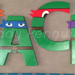 Teenage Mutant Ninja Turtles Handpainted Letters TMNT - Etsy