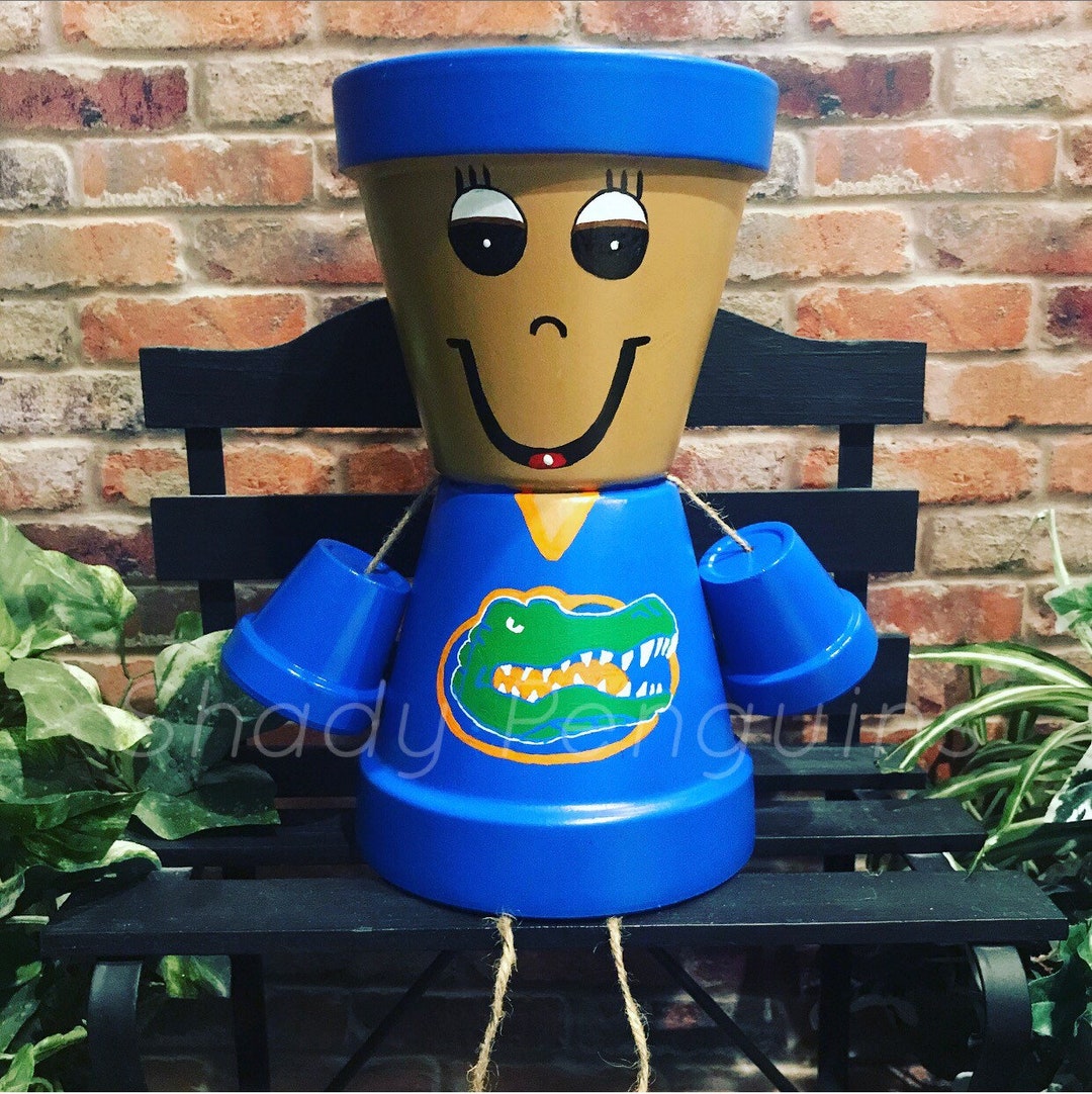12 Florida Gators Flower Pot Boy /football Decor/ Home Decor/ Clay Pot ...