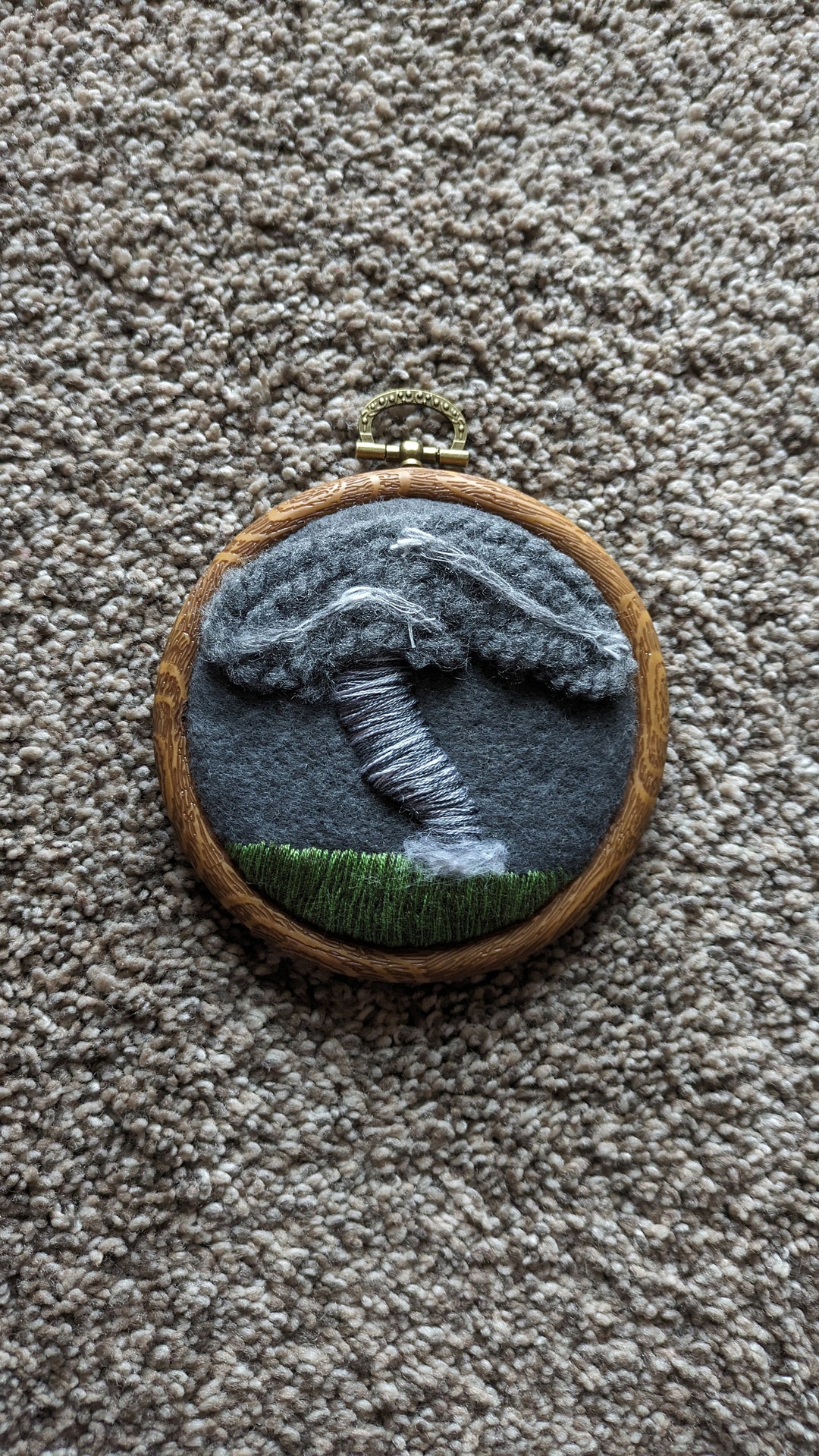 Tornado Thunderstorm Hand Embroidery 4 Inch - Etsy