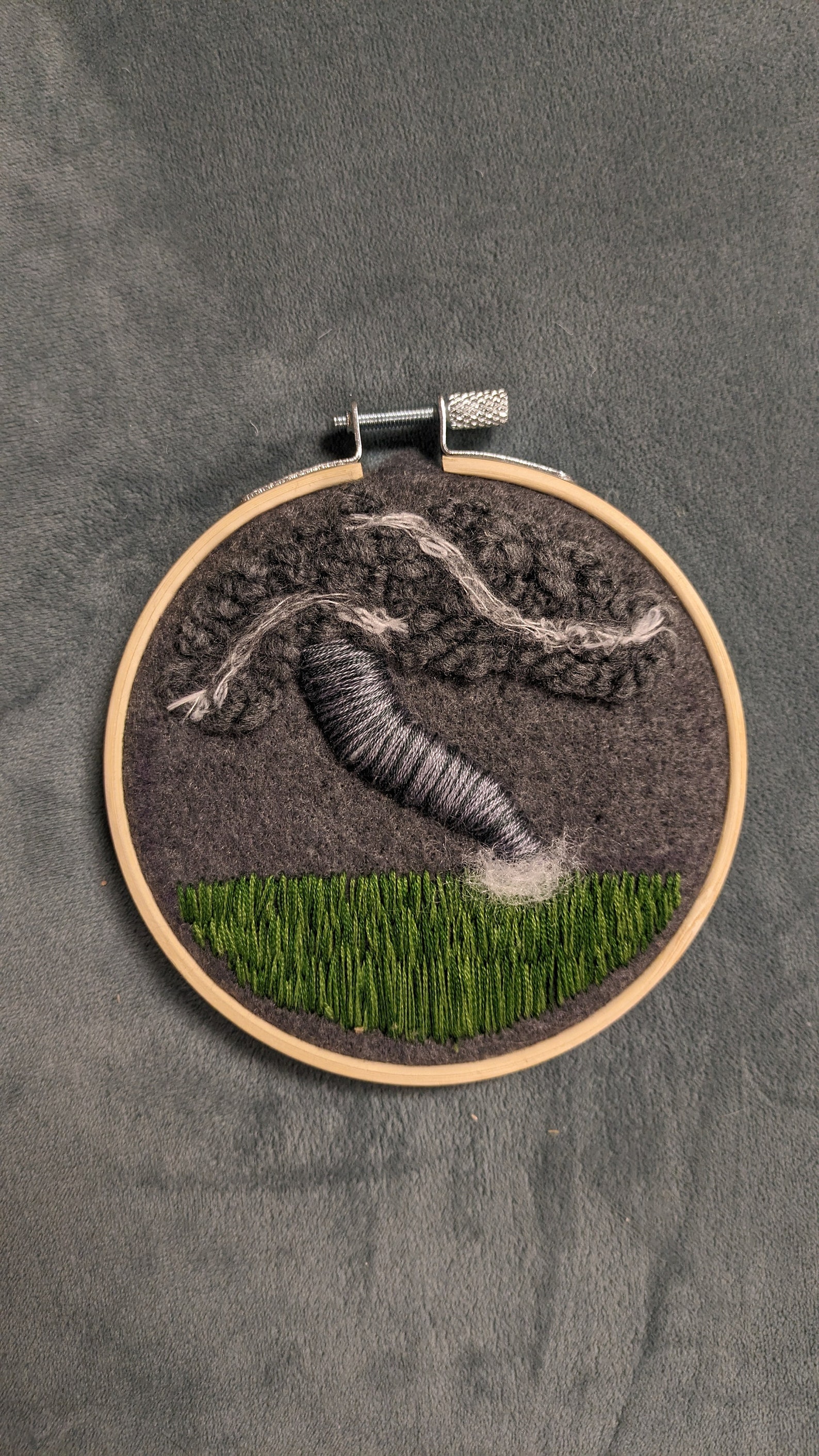 Tornado Thunderstorm Hand Embroidery 4 Inch - Etsy