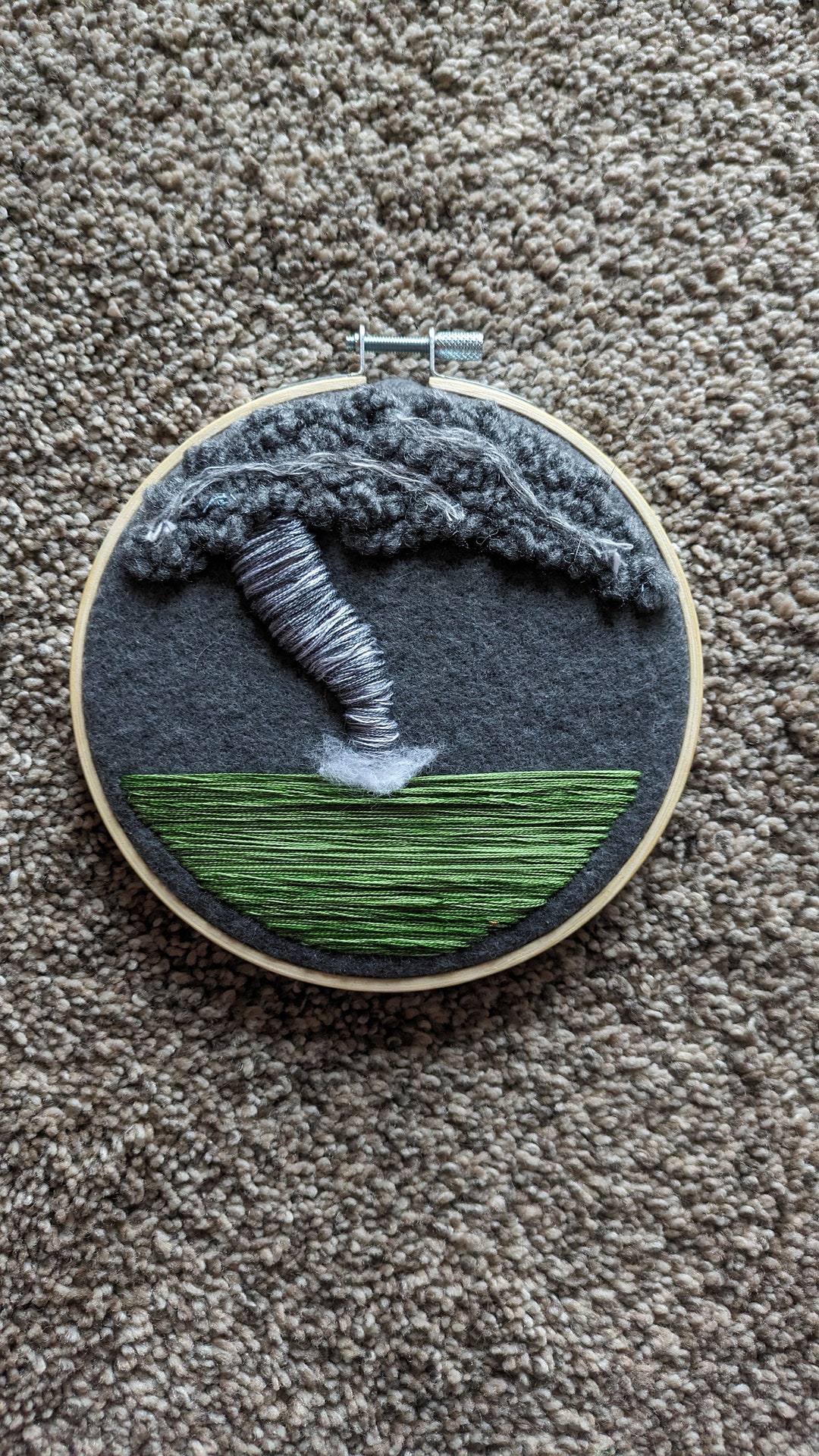 Tornado Thunderstorm Hand Embroidery 5 Inch - Etsy
