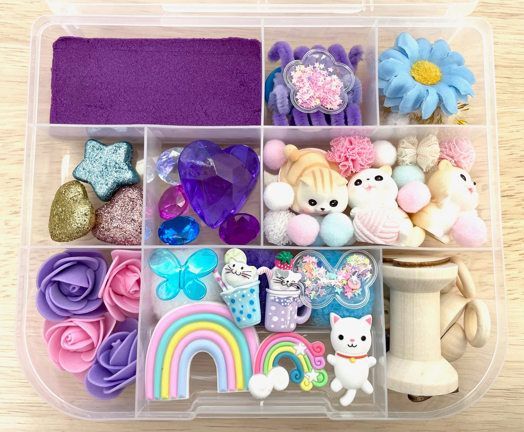 Cat Kinetic Sand Kit Pets Sensory Case Kitties Sensory Box - Etsy