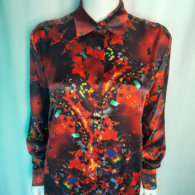 Dark Red Mulberry Silk Shirt in Satin 16mm - Etsy