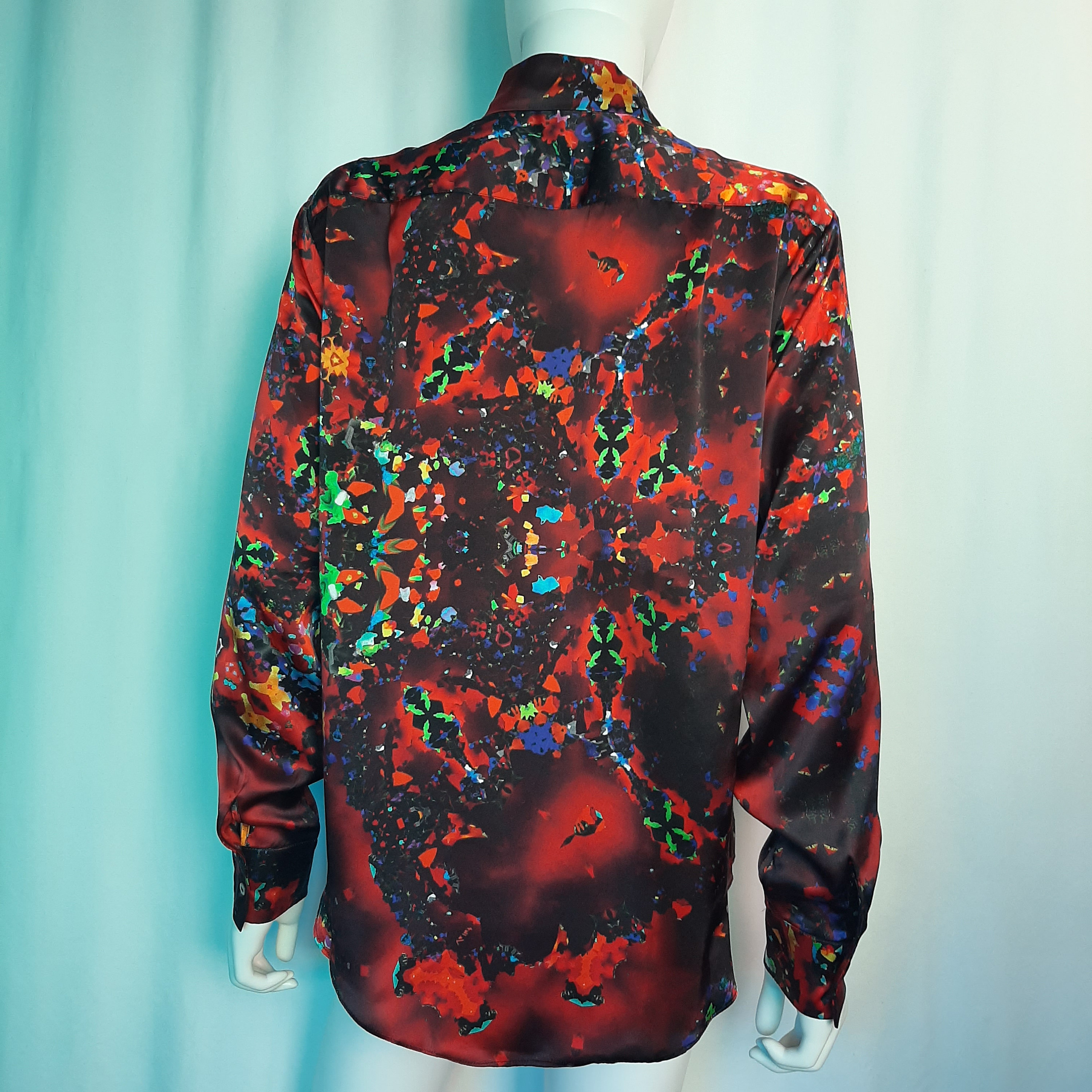 Dark Red Mulberry Silk Shirt in Satin 16mm - Etsy