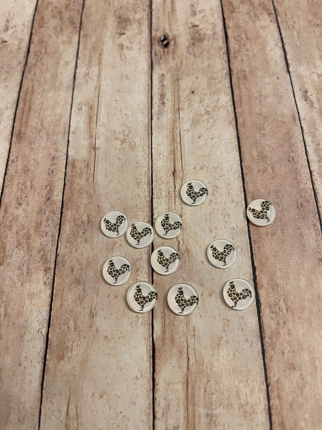 Leopard Rooster, Chicken, Leopard Print 12mm Glass Cabochon - Etsy