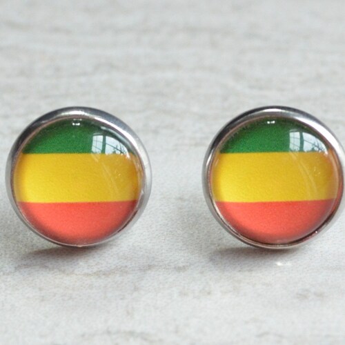 Rasta Earrings Flag Earrings Rastafarian Gift Rasta | Etsy