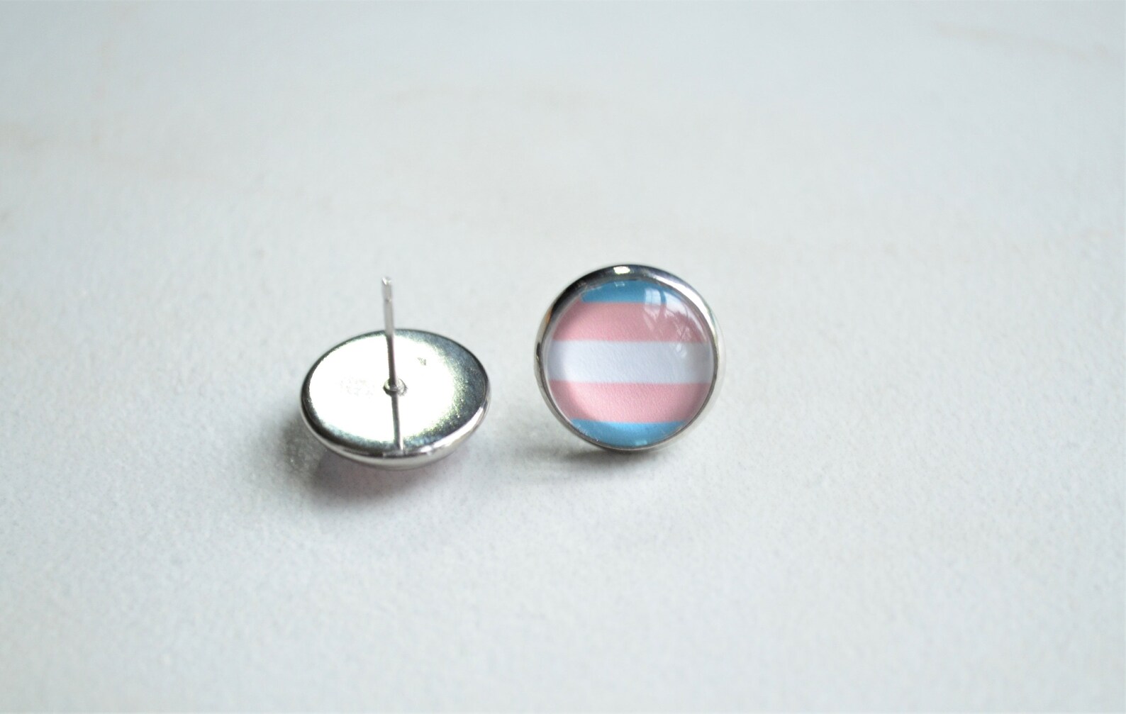Transgender Stud Earrings Transgender Flag Androgynous | Etsy