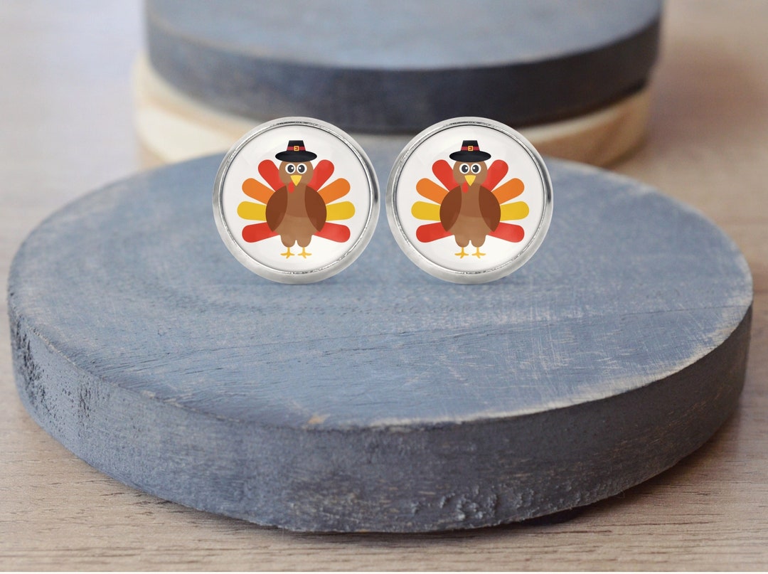 Turkey Stud Earrings Thanksgiving Necklace Turkey Jewelry - Etsy