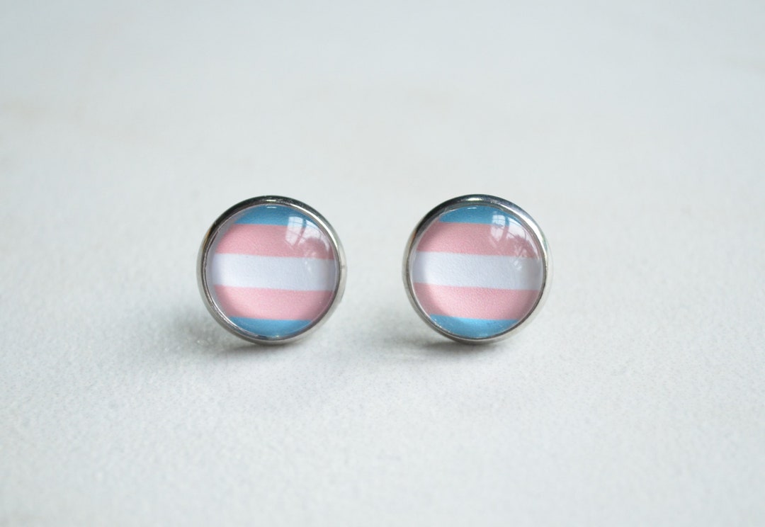 Transgender Stud Earrings Transgender Flag Androgynous - Etsy
