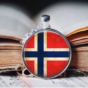 Norway Flag Earrings, Norway Necklace, Norway Jewelry, Norwegian Key ...