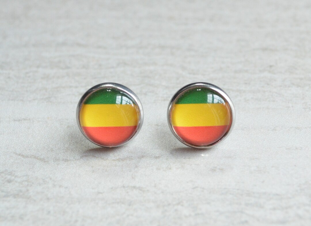 Rasta Earrings, Flag Earrings, Rastafarian Gift, Rasta Keychain, Rasta ...