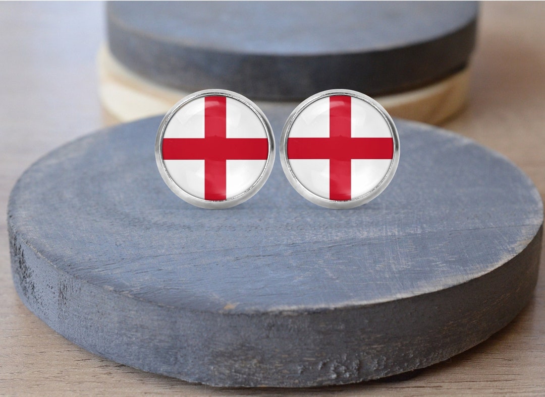 England Flag Stud Earrings, England Necklace, Cuff Links, England ...