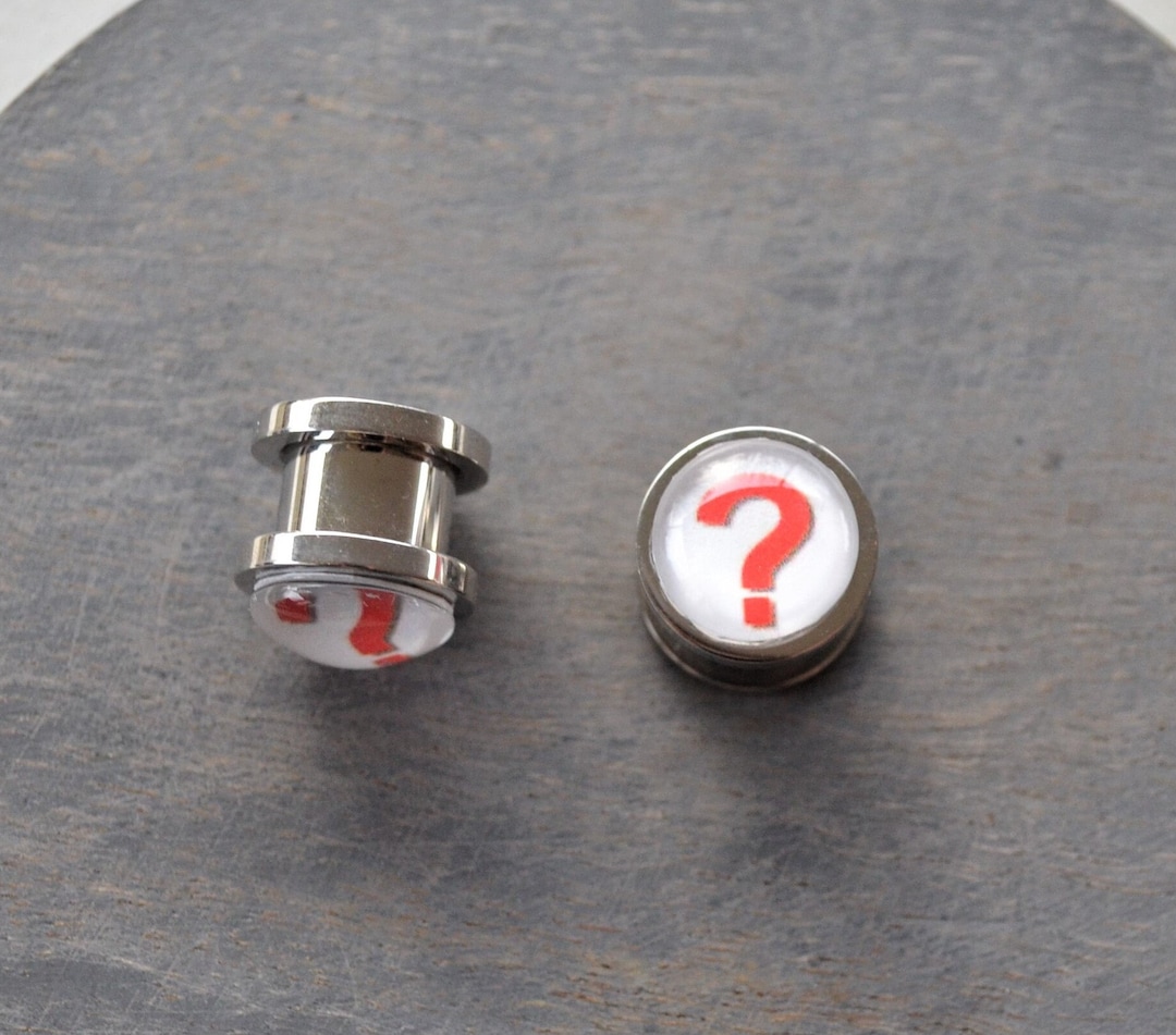 Pair Custom Stainless Steel Gauges, Custom Plugs, Screw Back Gauges ...