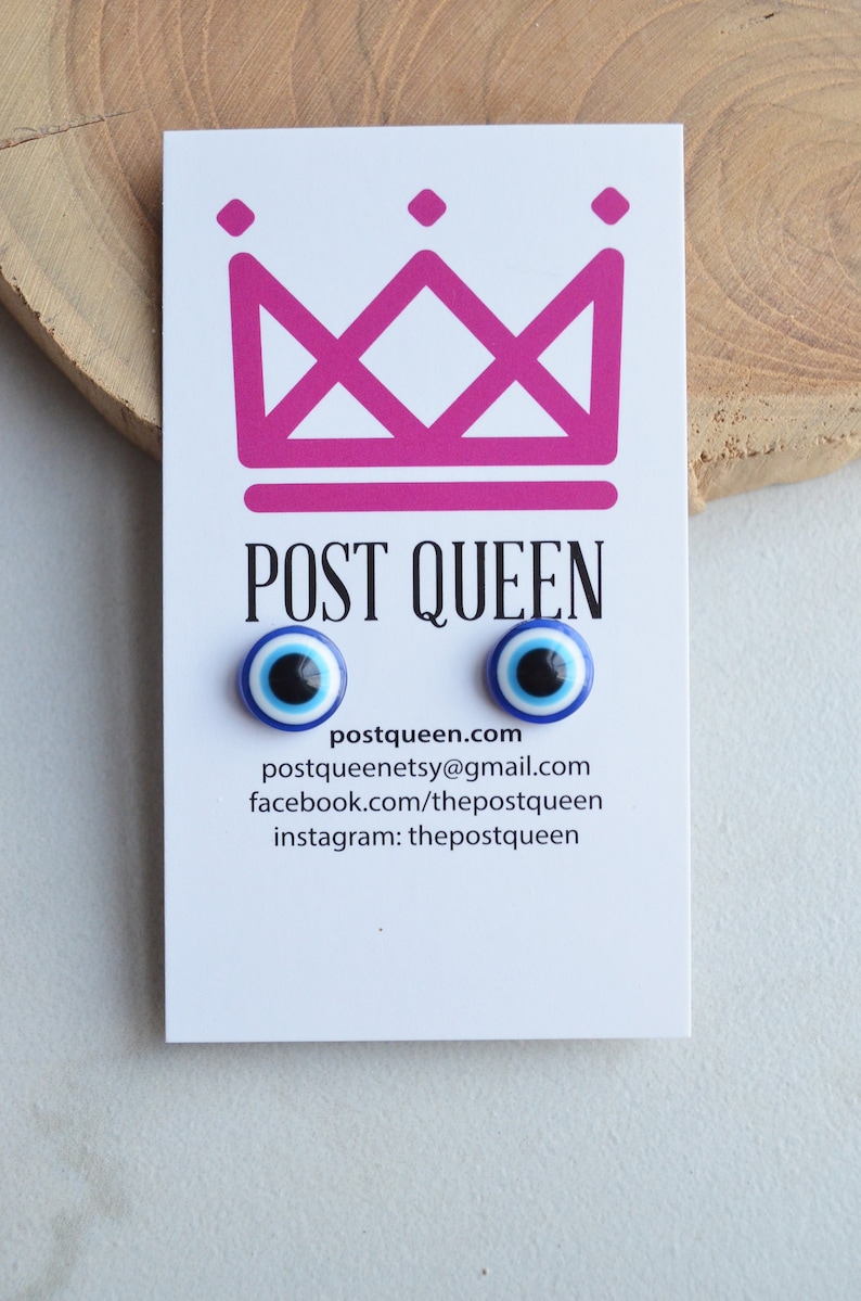 Evil Eye Stud Earrings Evil Eye Jewelry Evil Eye Post Earrings | Etsy
