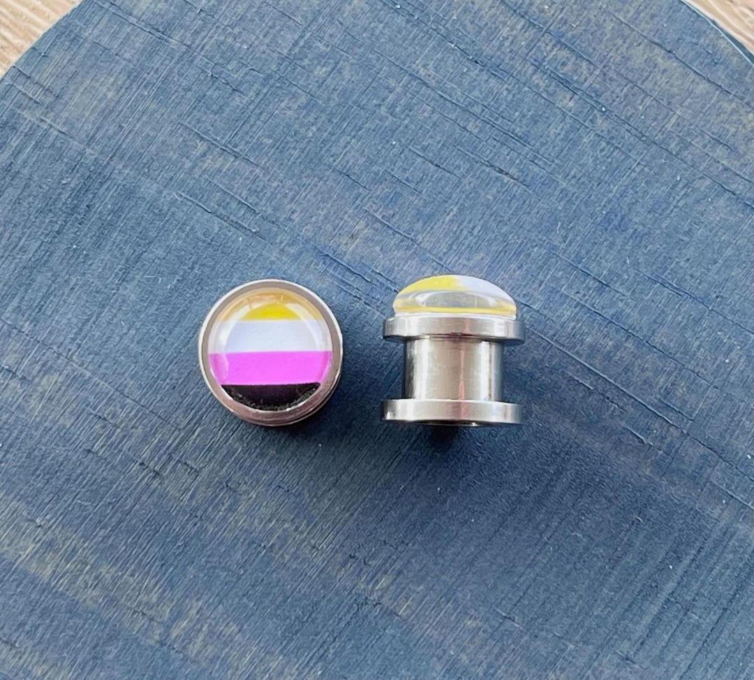 Pair Non Binary Gauges, Non Binary Jewelry, Gender Binary Plug ...