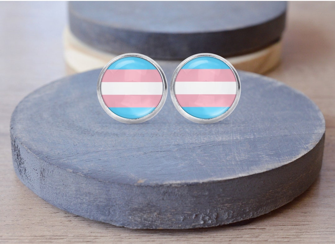 Transgender Stud Earrings, Transgender Flag, Androgynous Jewelry ...