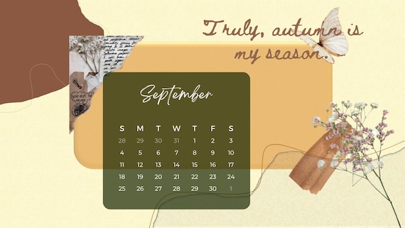 September Calendar Desktop Wallpaper - Etsy