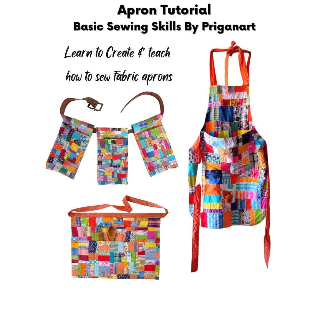 Apron Sewing Tutorial: 4 Beginner-friendly Patterns (PDF Download) - Etsy