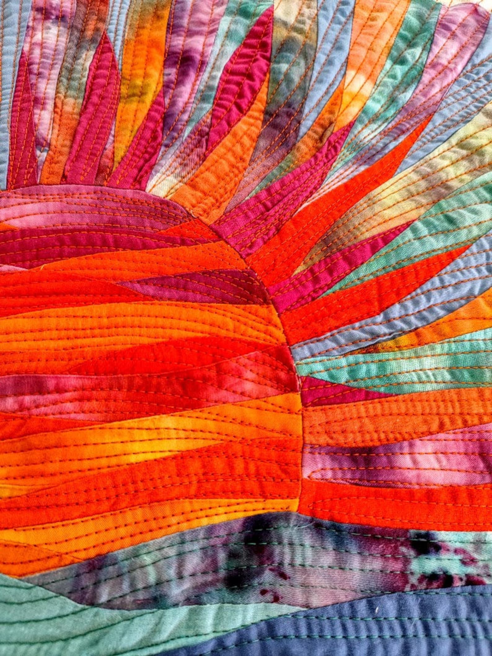 Wave Sunset, Patchwork Tutorial, PDF Tutorial, Instant Download - Etsy