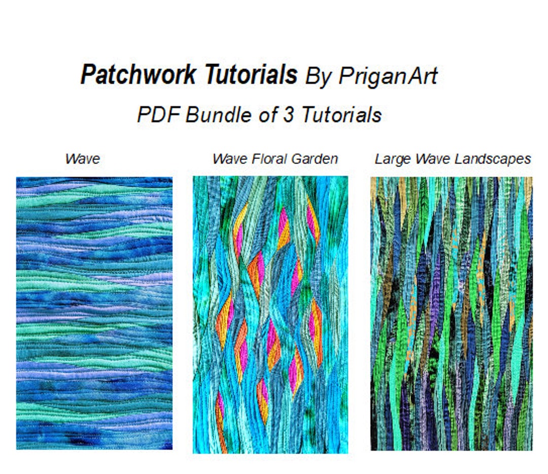 PDF Bundle of 3 Wave Landscape Patchwork Tutorials, PDF Tutorials, Instant Download - Etsy