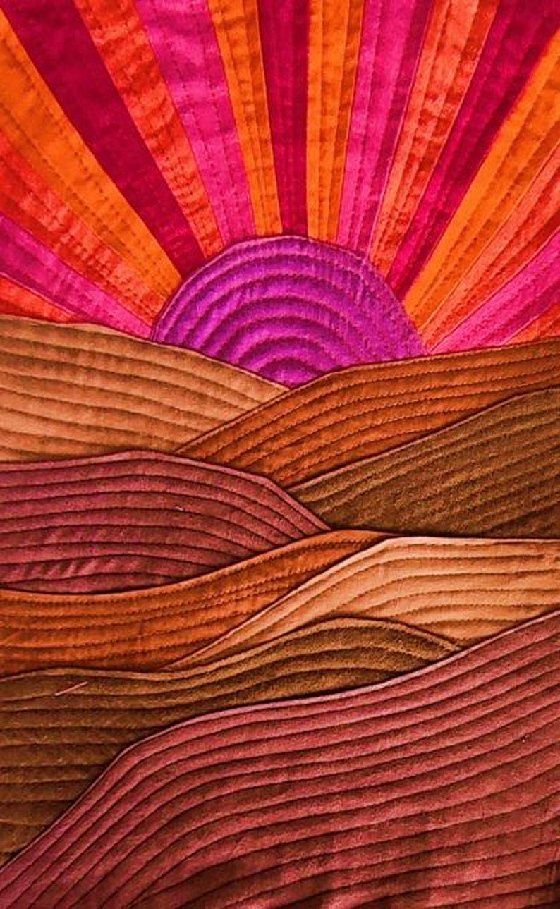 Sunrise Landscape Quilt Patterns: Art Quilt Tutorial (PDF Download ...
