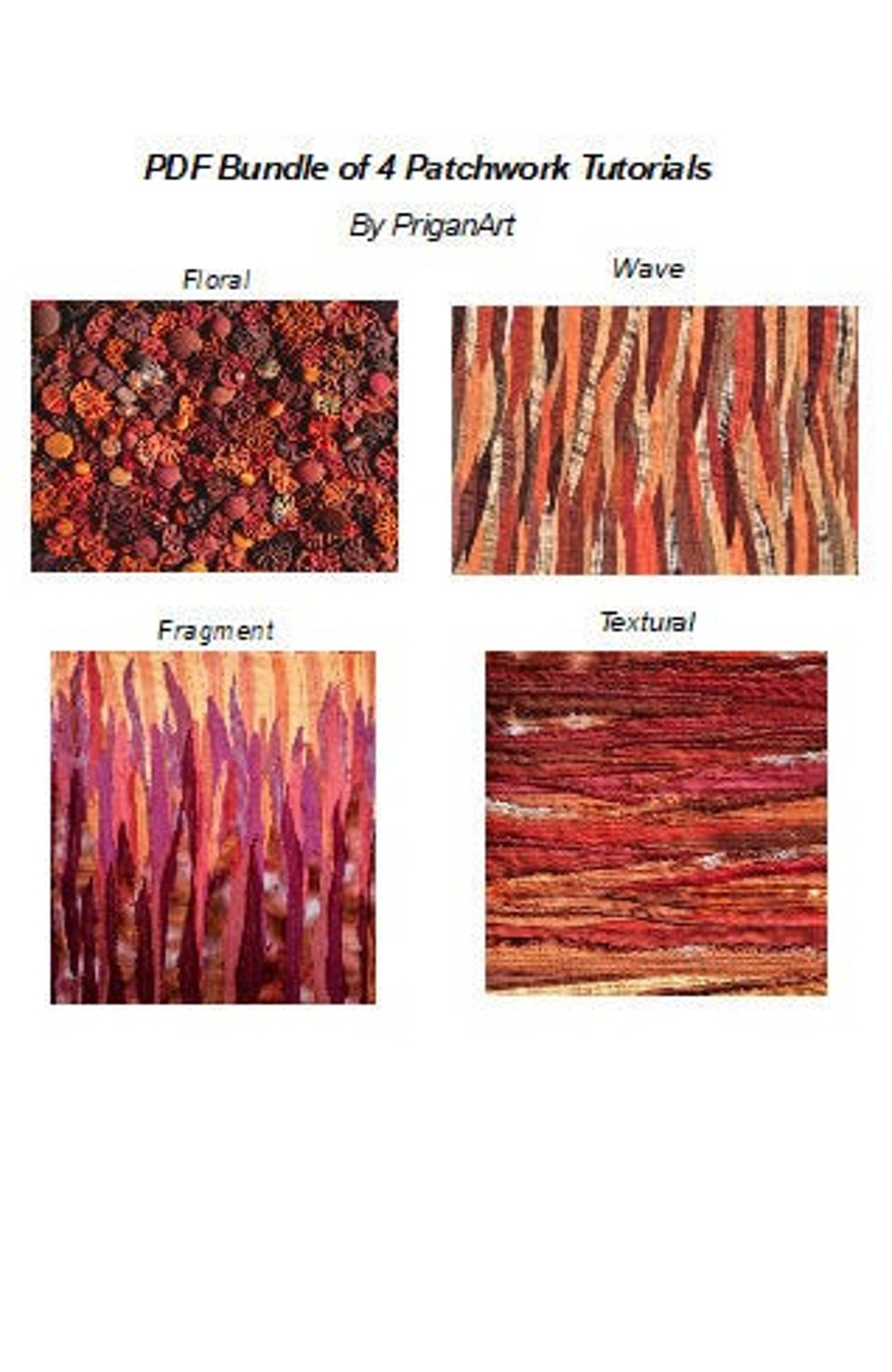 PDF Bundle of 4 Landscape Patchwork Quilt Tutorials, PDF Tutorials ...