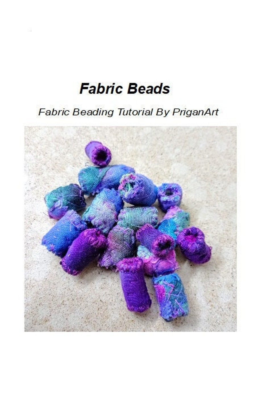 Fabric Bead Tutorial PDF Tutorial Priganart 5 Versions - Etsy