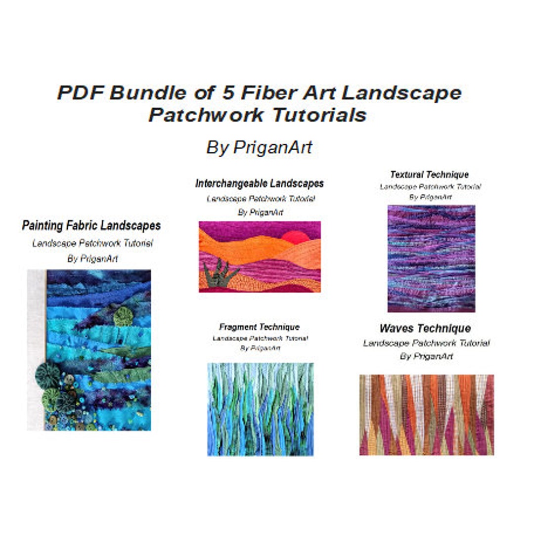 PDF Bundle of 5 Fiber Art Landscape Patchwork Tutorials, PDF Tutorials, Instant Download - Etsy ...