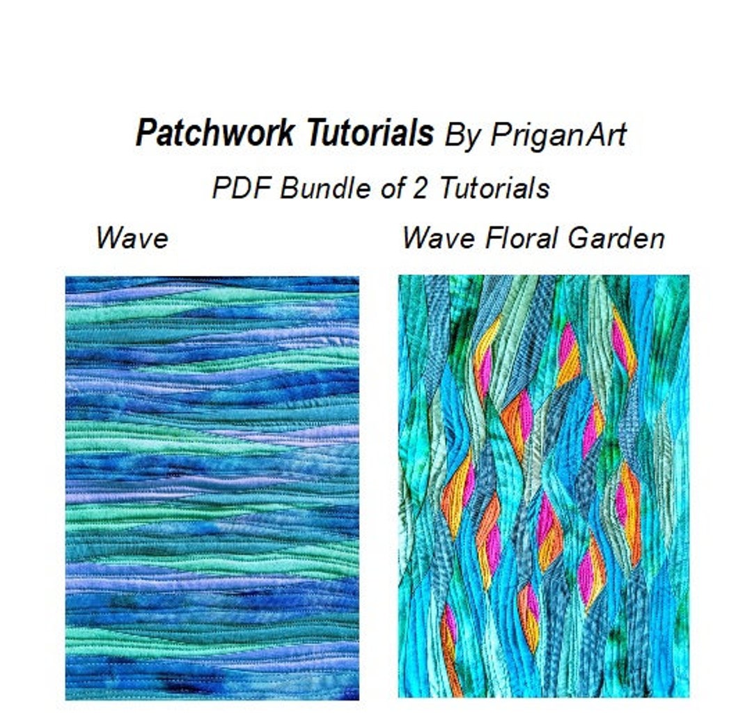 PDF Bundle of 2 Wave Landscape Patchwork Tutorials, PDF Tutorials, Instant Download - Etsy