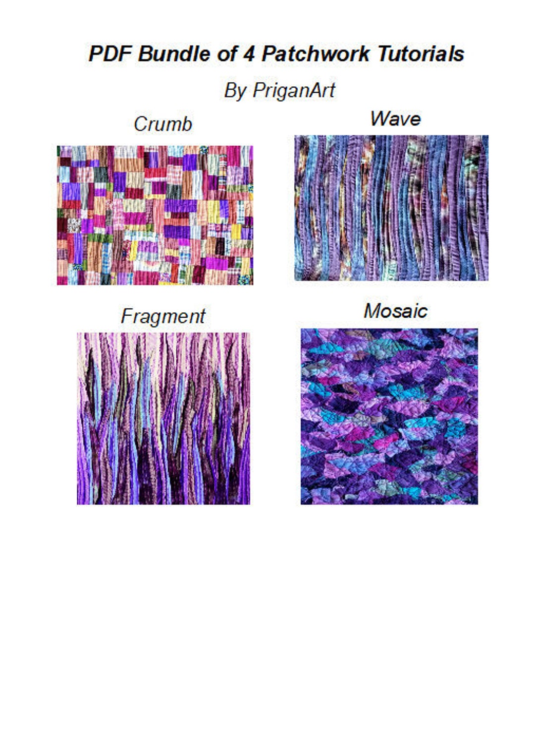 PDF Bundle of 4 Landscape Patchwork Tutorials, PDF Tutorials, Instant ...