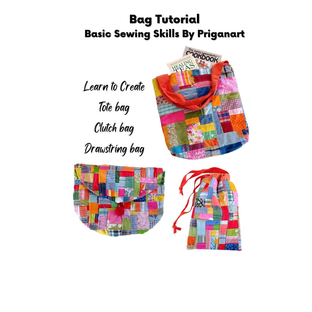 Bag Tutorial, Basic Sewing Skills Tutorial, PDF Tutorial, Instant ...