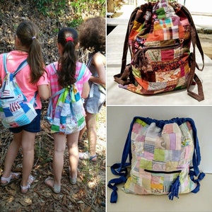 Fabric Drawstring Backpack Sewing Tutorial PDF Tutorial - Etsy Israel