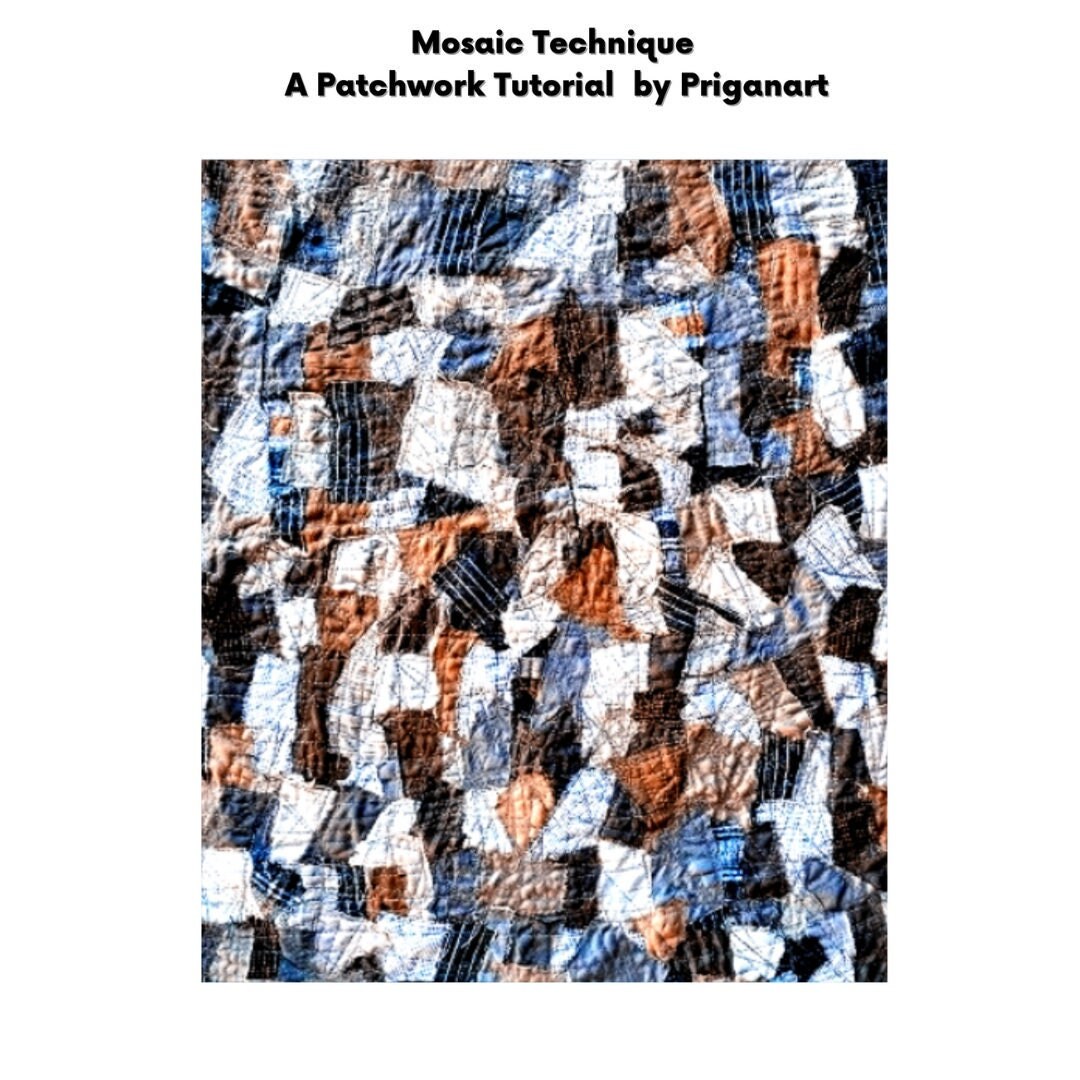 Mosaic Patchwork Fabric Art Quilting Tutorial PDF Tutorial - Etsy Israel
