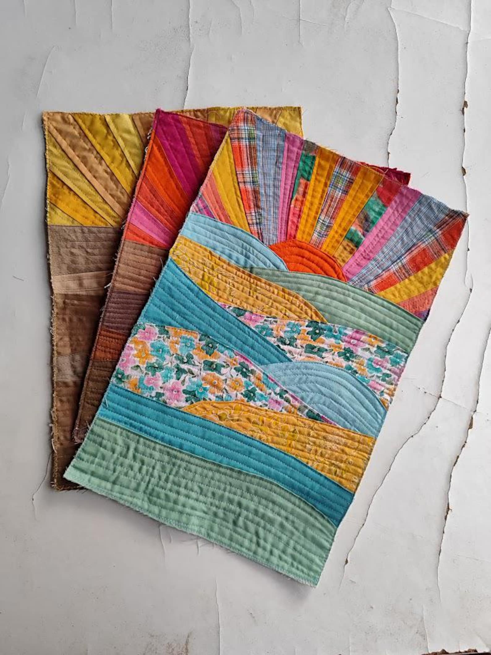 Sunrise Landscape Quilt Patterns: Art Quilt Tutorial (PDF Download ...
