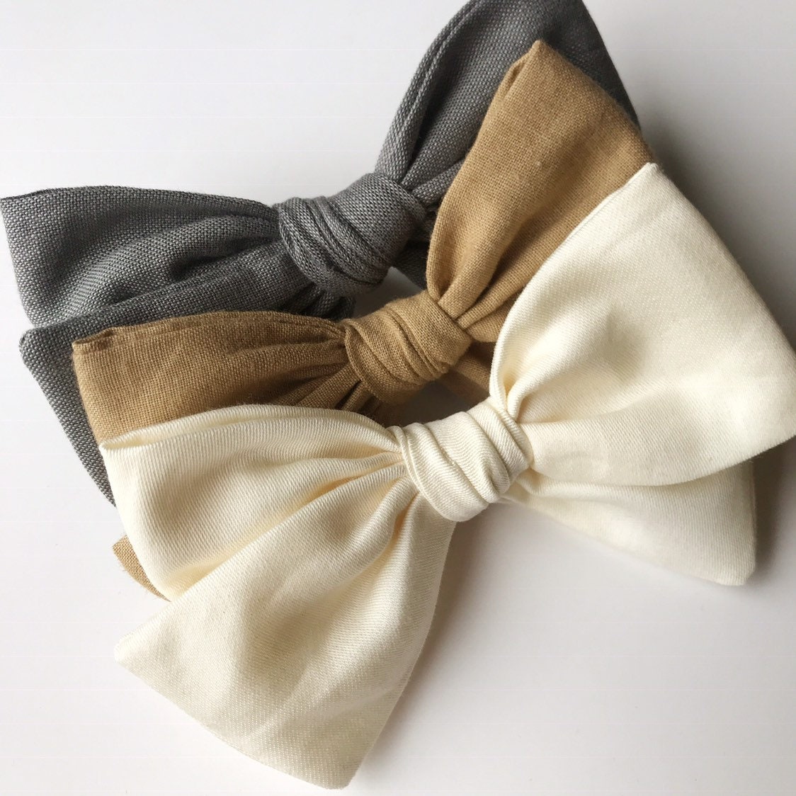 Solid Set of 3 Solid Bows Mix and Match Fabric Bow Sets - Etsy
