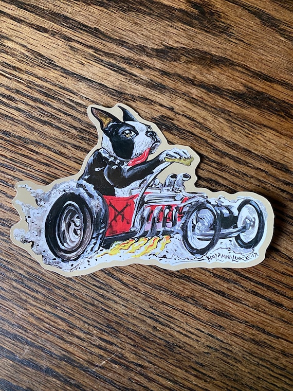 Hot Rod Dog Sticker | Etsy