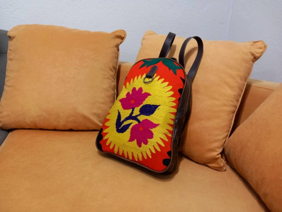 Vintage Kilim Backpack,leather Bag,oushak Backpack,carpet Purse,rug ...