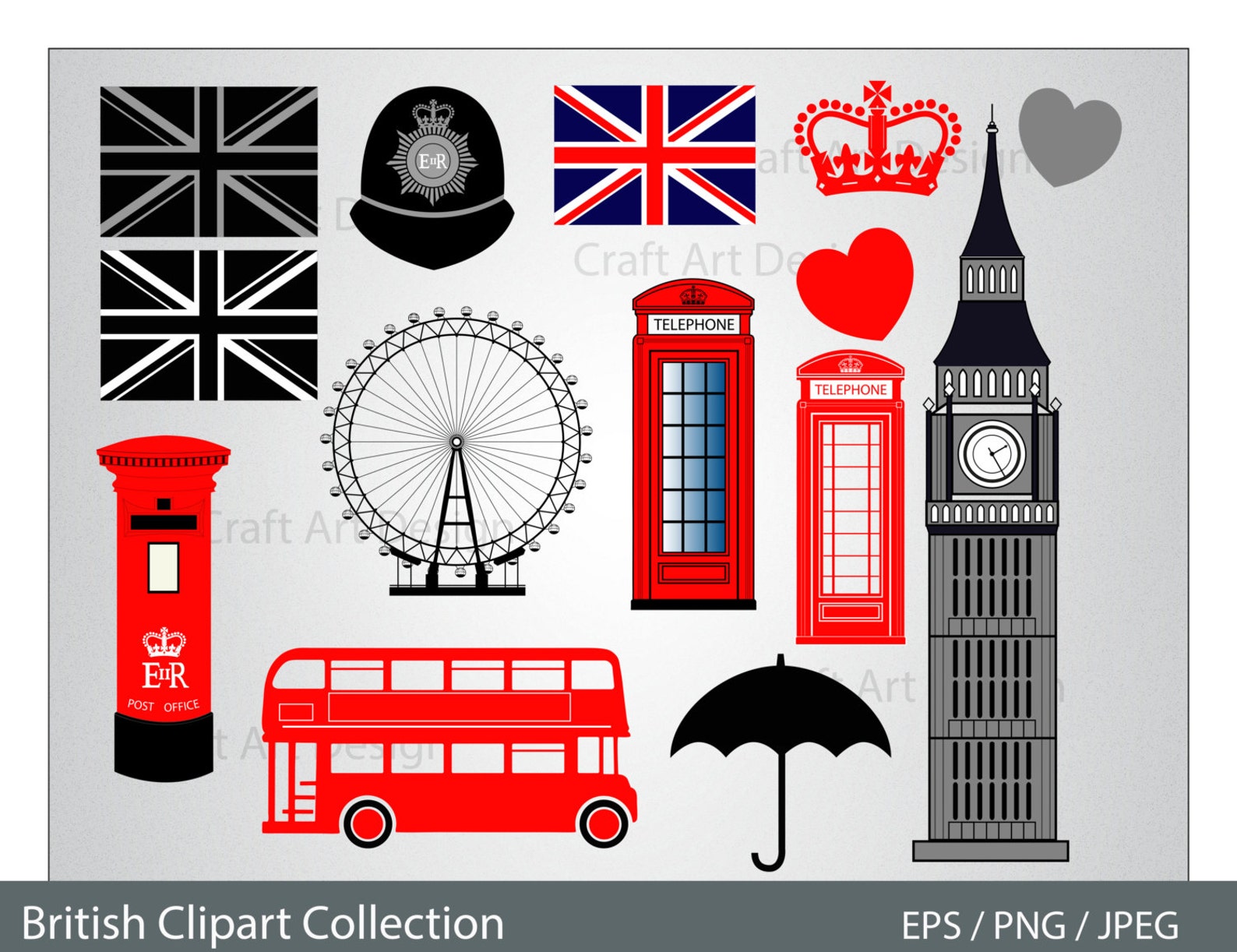 London Clipart- British City Clip Art. Great Britain, England. UK ...