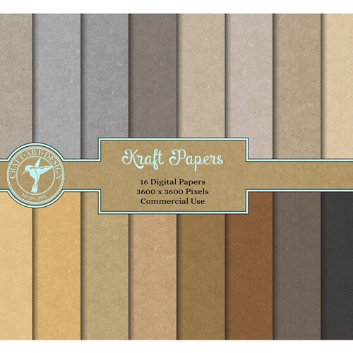 Natural Kraft Digital Paper Pack Instant Download DP065 - Etsy