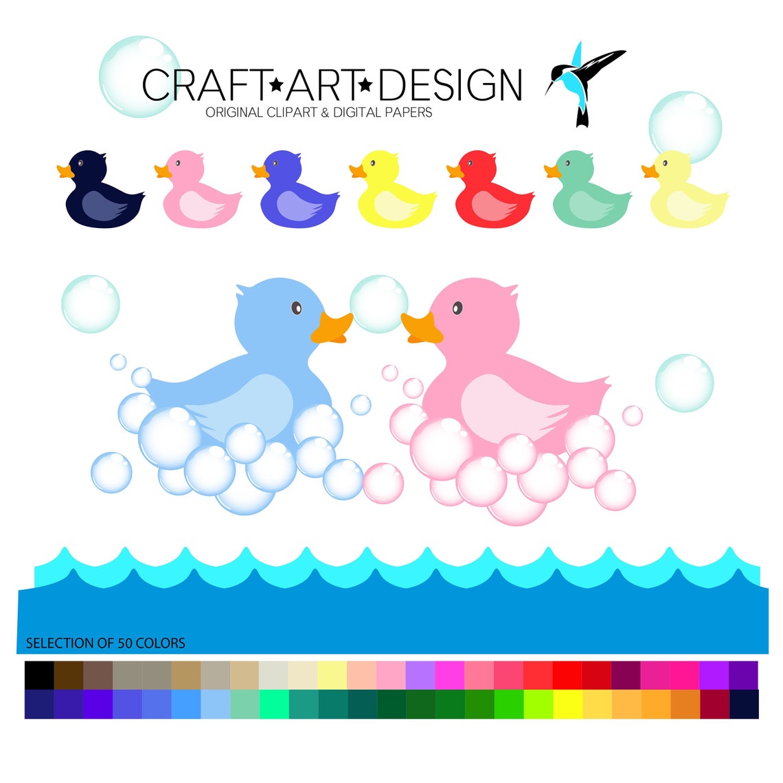 Rubber Duck Clipart - Digital Clip Art - Personal and Commercial Use ...