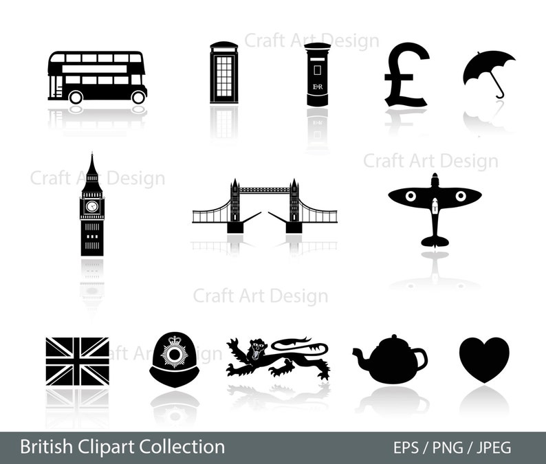 London Clipart- British City Clip Art. Great Britain, England. UK ...