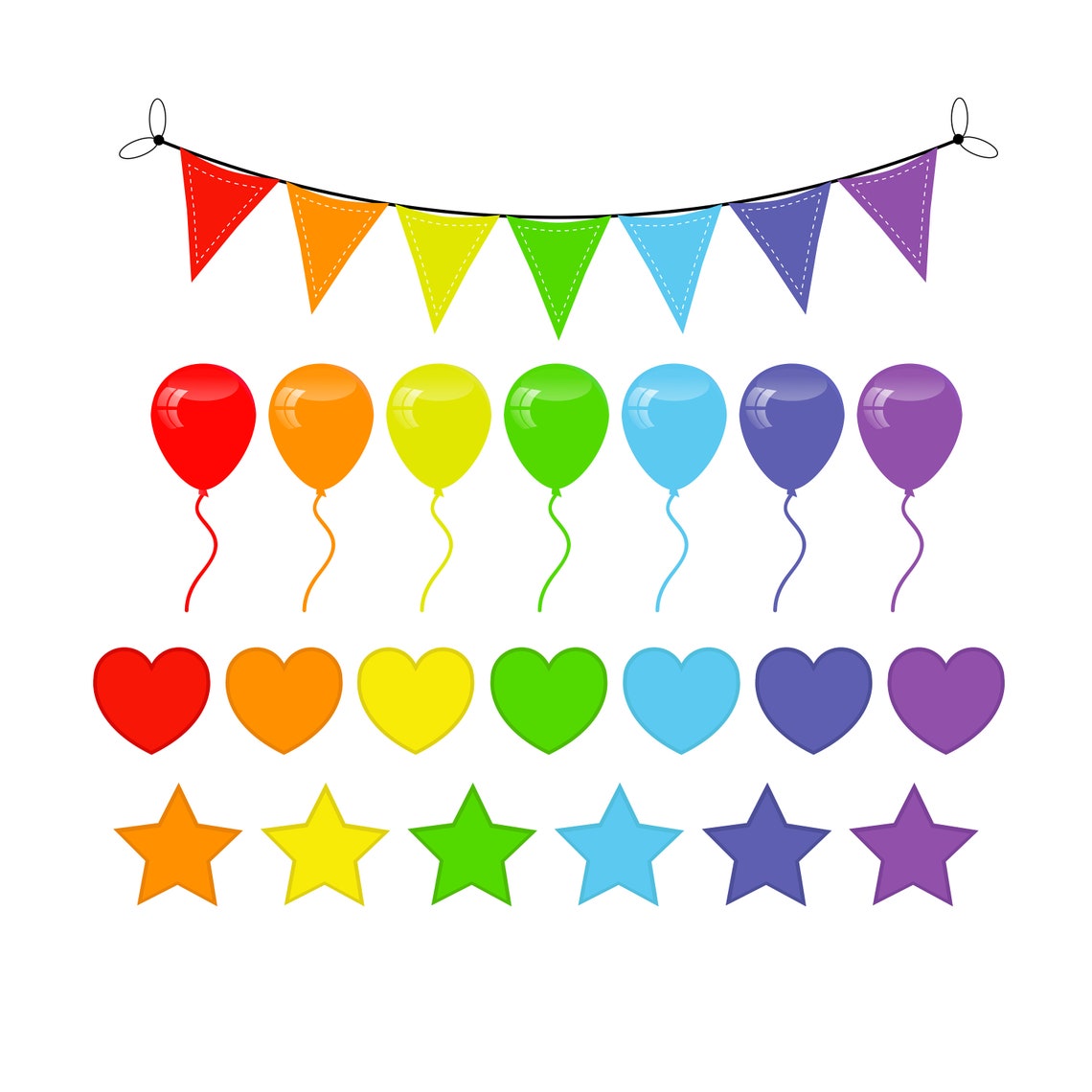 Rainbow Clipart - Rainbow Digital Clip Art - Personal and Light ...