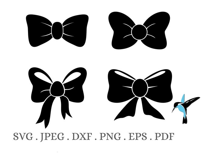 Ribbon Bow SVG Craft Pattern, Bow SVG Cut File, Bow Tie SVG, Bow Vector ...