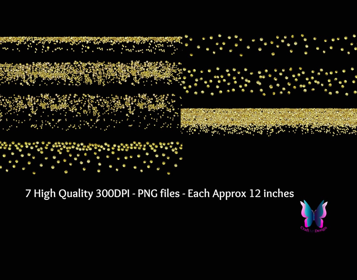 Gold Confetti Borders Clipart: "glitter CONFETTI Clipart" Sparkle ...