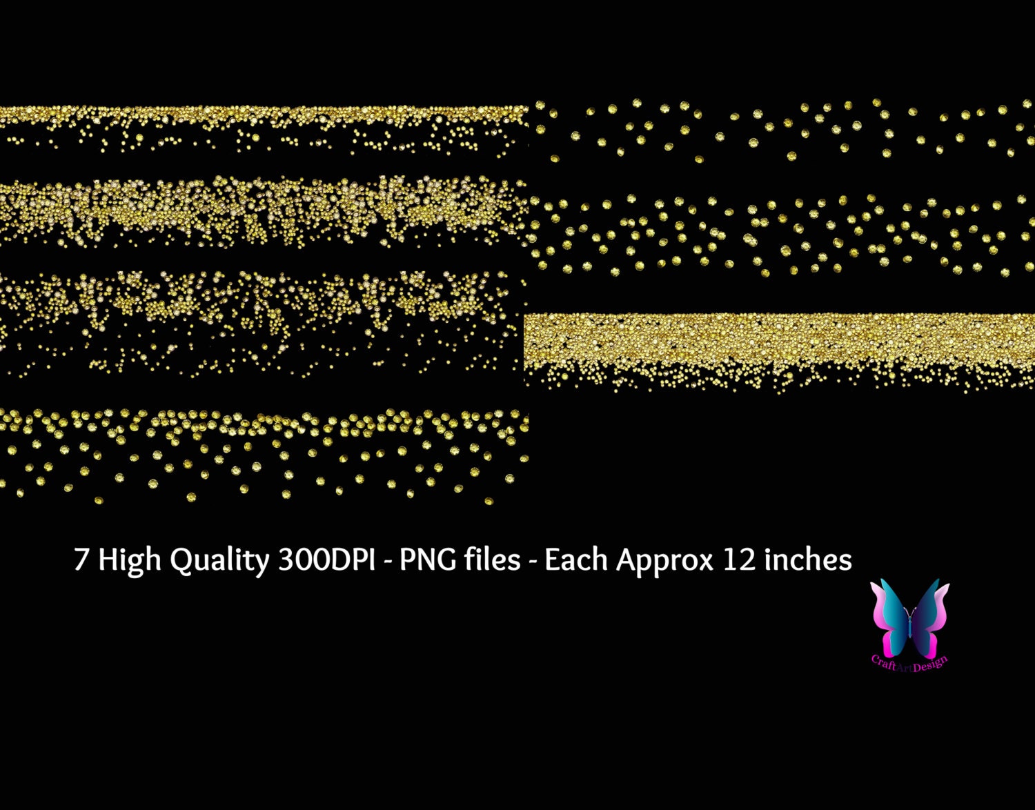 Gold Confetti Borders Clipart: "glitter CONFETTI Clipart" Sparkle ...